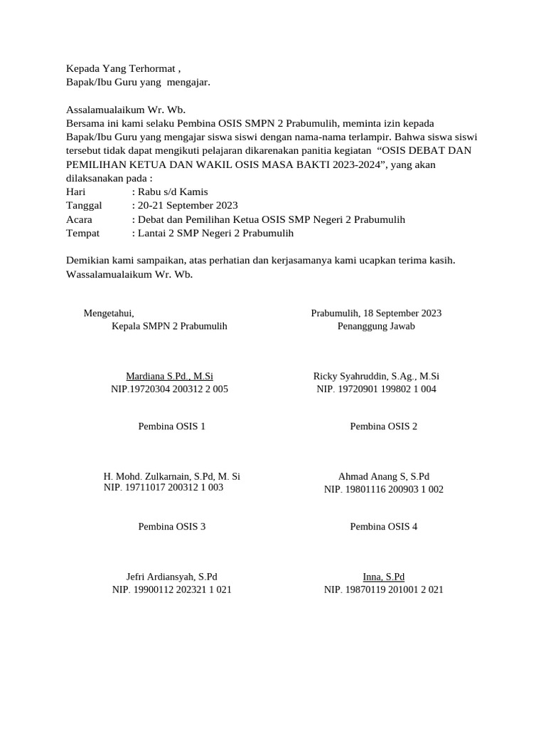Panita Debat Osis | PDF