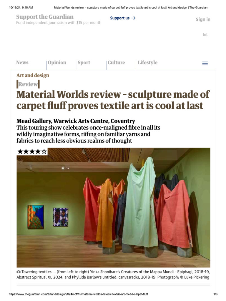 Material Worlds Review - Sculpture Made of Carpet Fluff Proves Textile ...