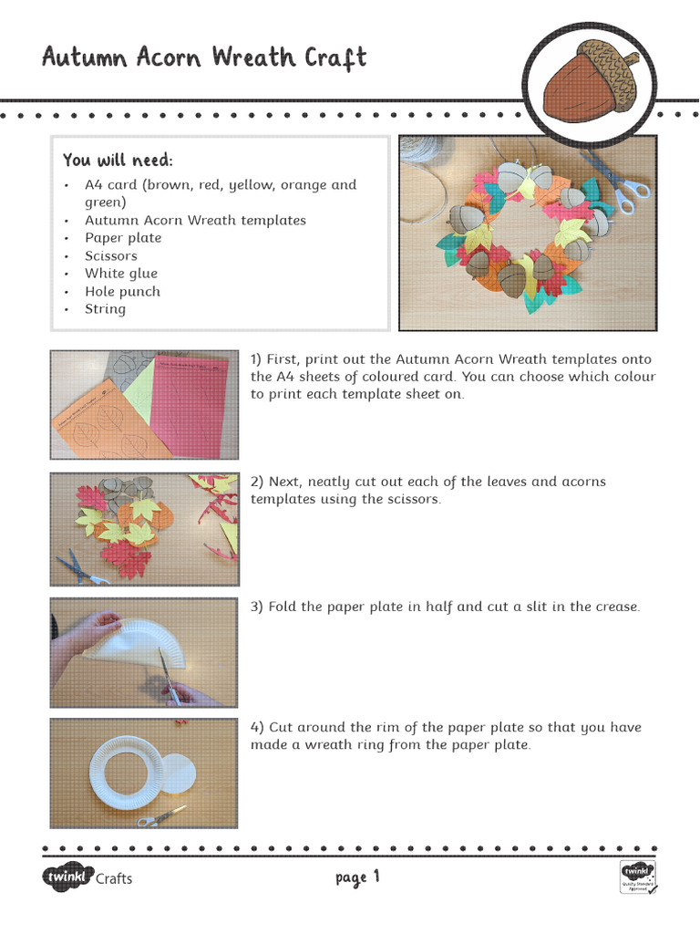 Autumn Acorn Wreath Instructions | PDF