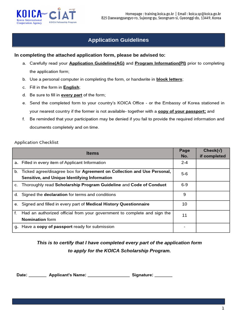 2019 KOICA SP Application Form | PDF | Harassment | Sexual Harassment