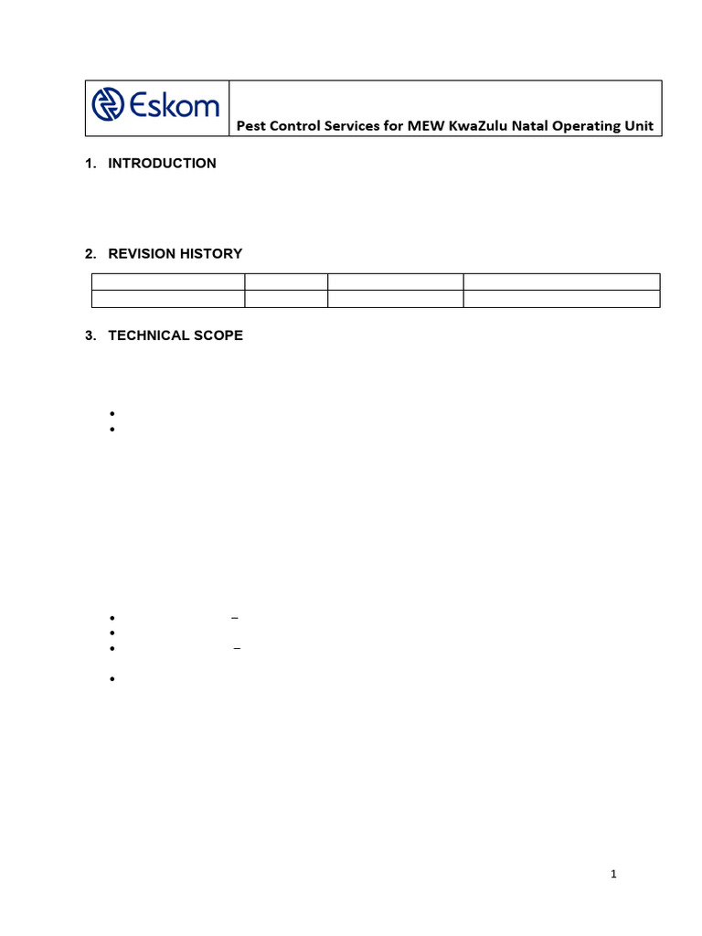 Pest Control Technical Tender Criteria | PDF