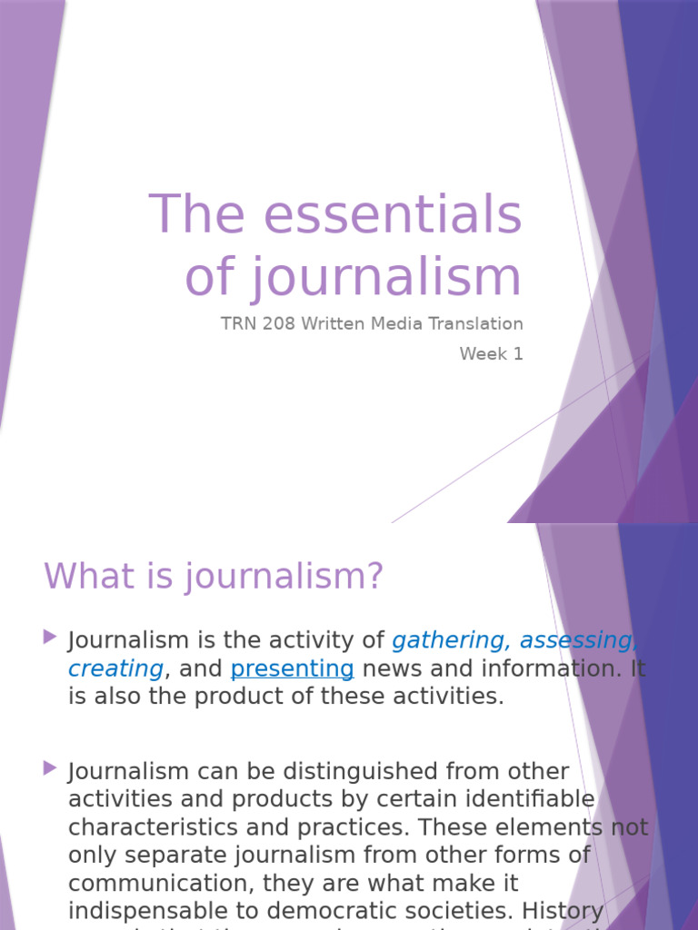 Essentials of Journalism Explained | PDF | Journalism | Bias