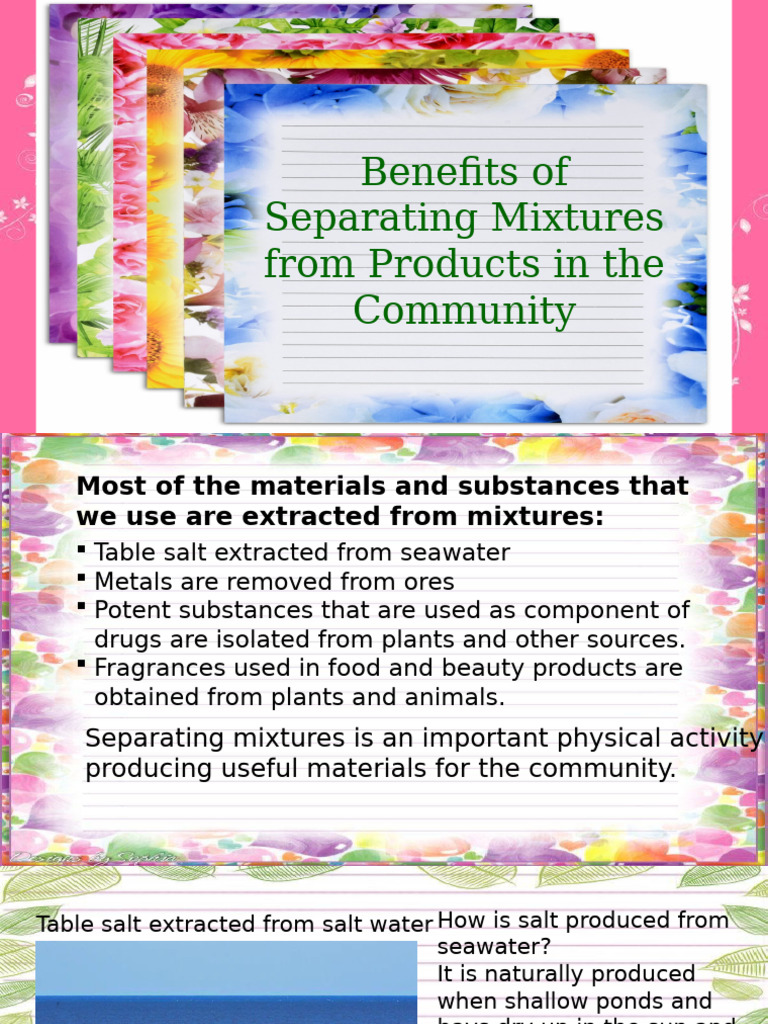Science 6 Q1 Benefits of Separating Mixtures | PDF | Distillation ...