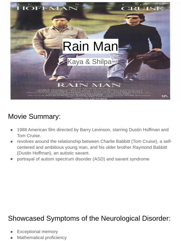 Rain Man: Autism & Savant Portrayal | PDF