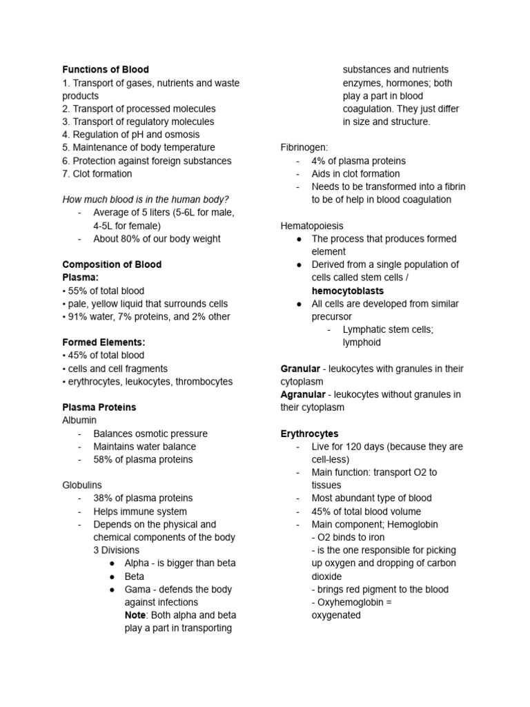 BLOOD | PDF | White Blood Cell | Blood