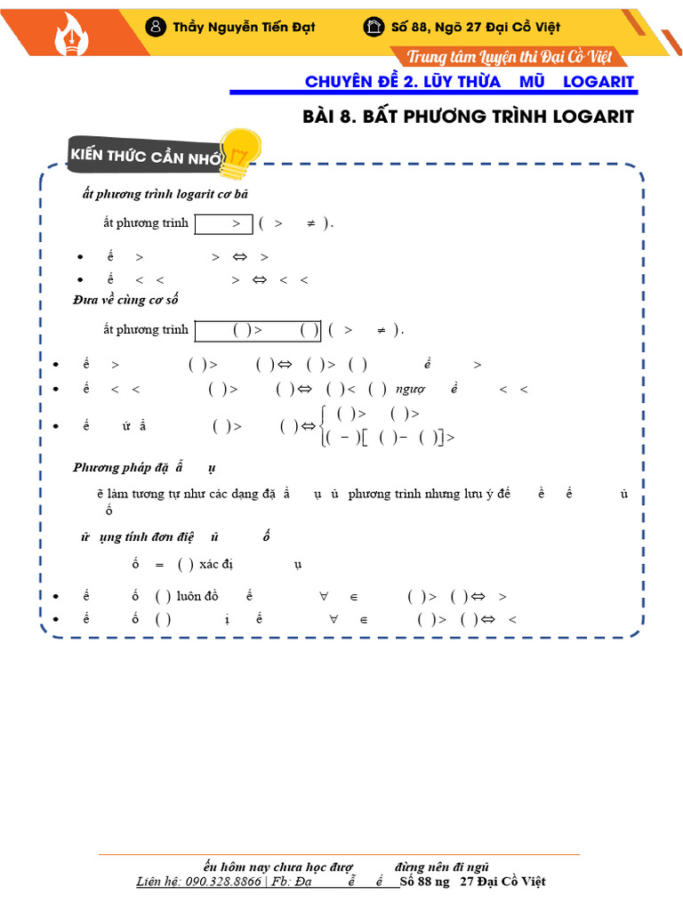 Bất Phương Trình Logarit | PDF