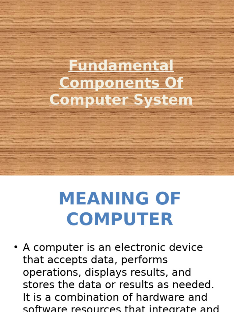 Fundamental Components of Computer System | PDF