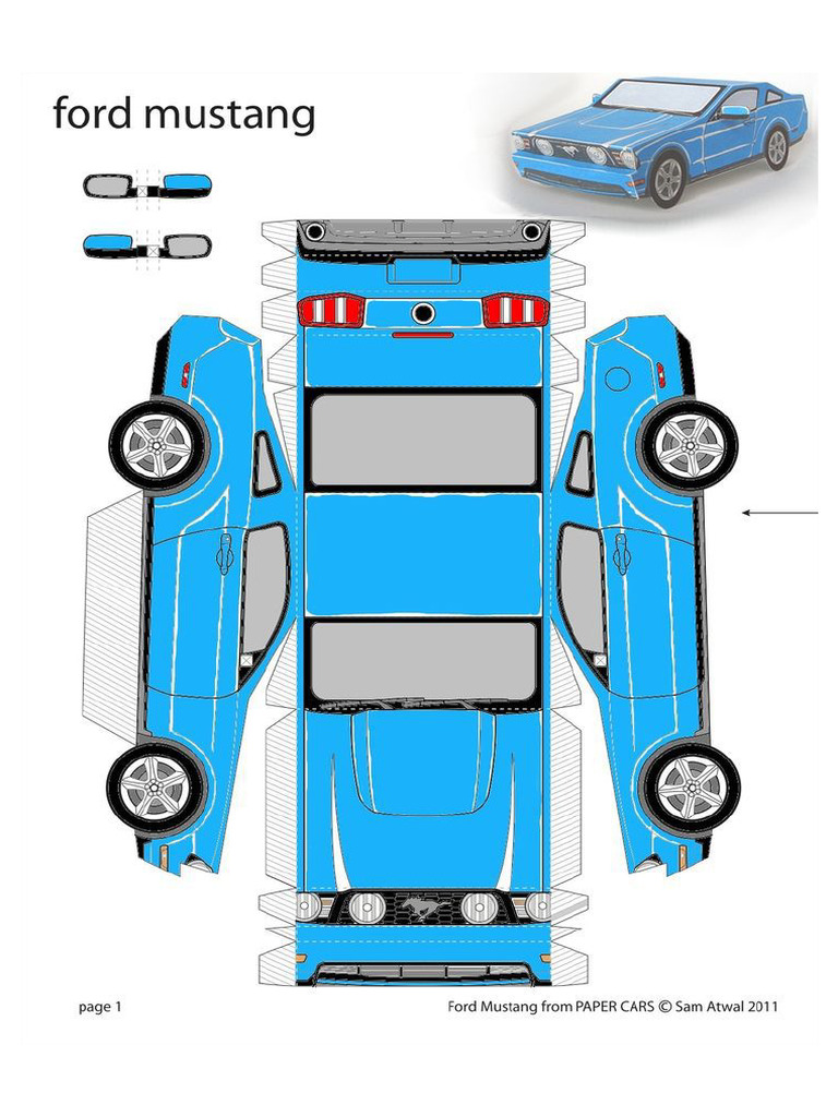 Paper Car Templates - 10 Free PDF Printables - Printablee | PDF