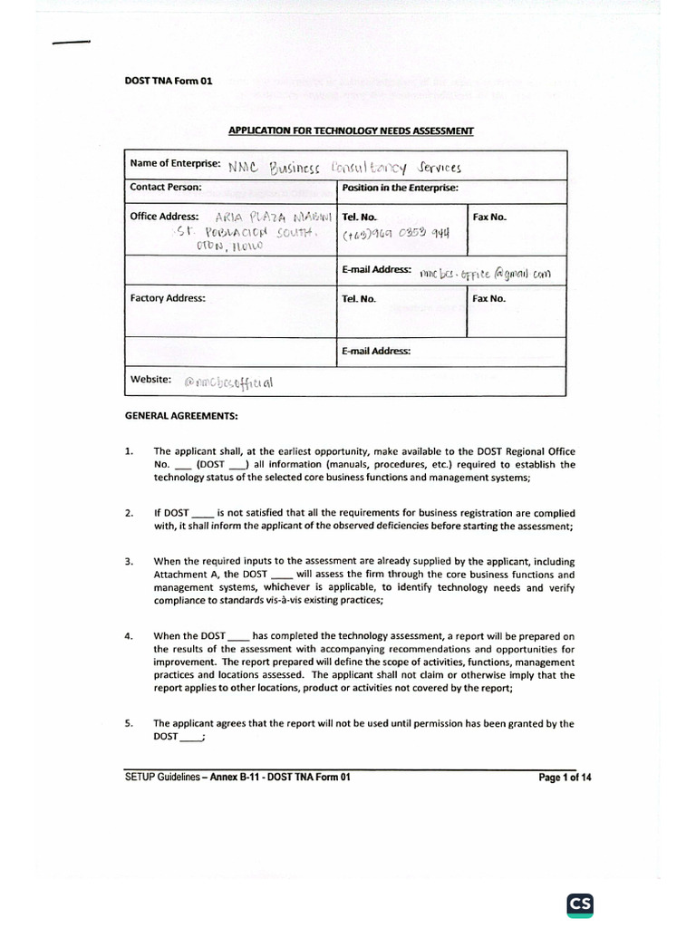 Dost Tna Form 01 | PDF
