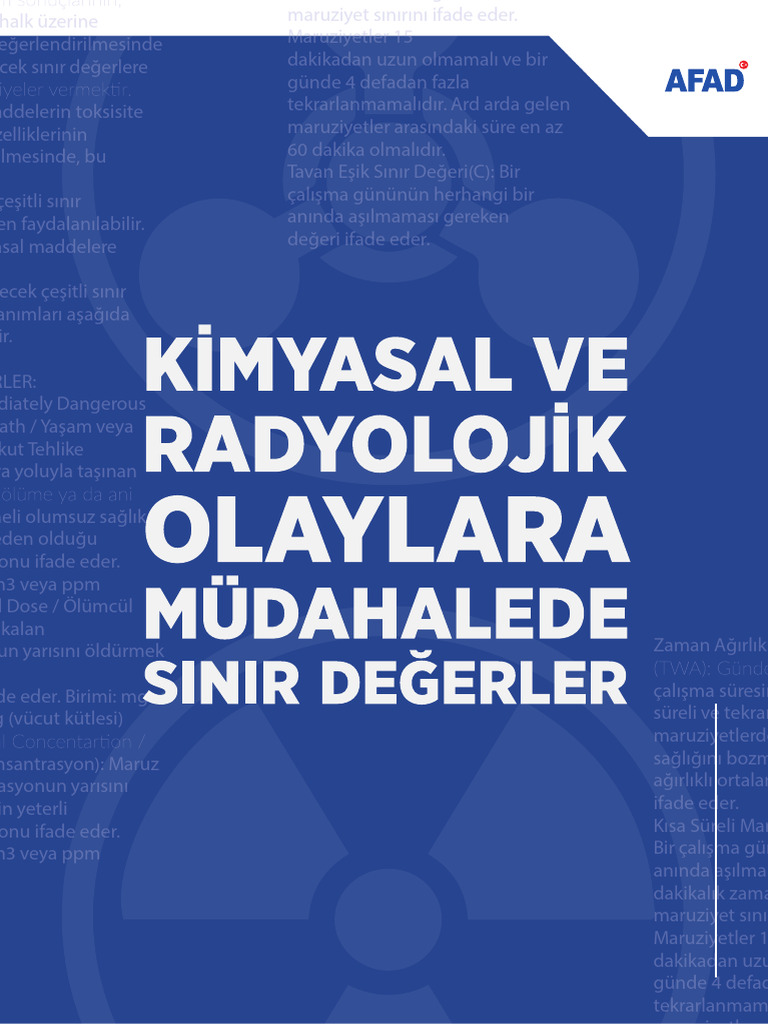 Kimyasal Ve Radyolojik Olaylara Mudahalede Sinir Degerler - 1 | PDF