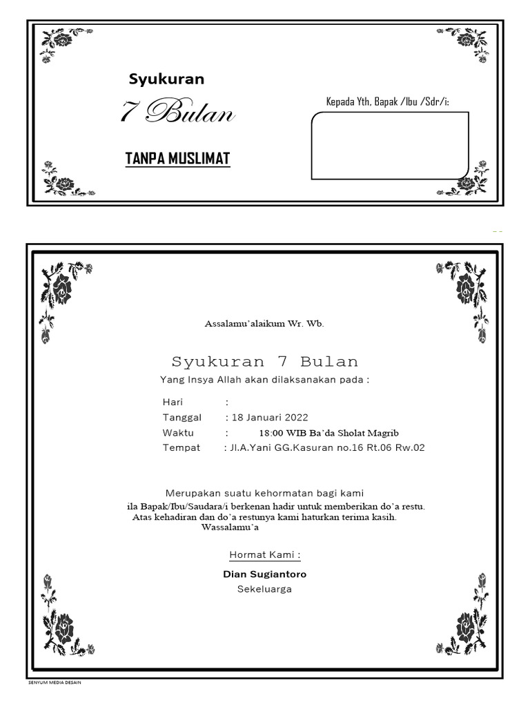 U76 Undangan 7 Bulan | PDF