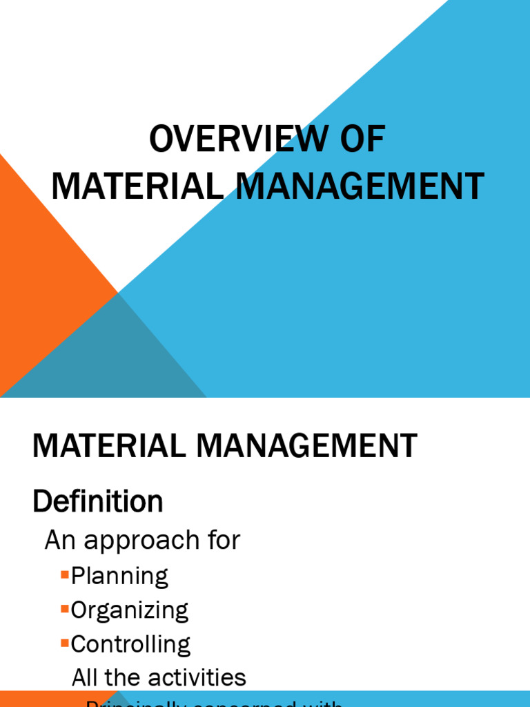 1 Overview of Material MGMT | PDF | Procurement | Inventory