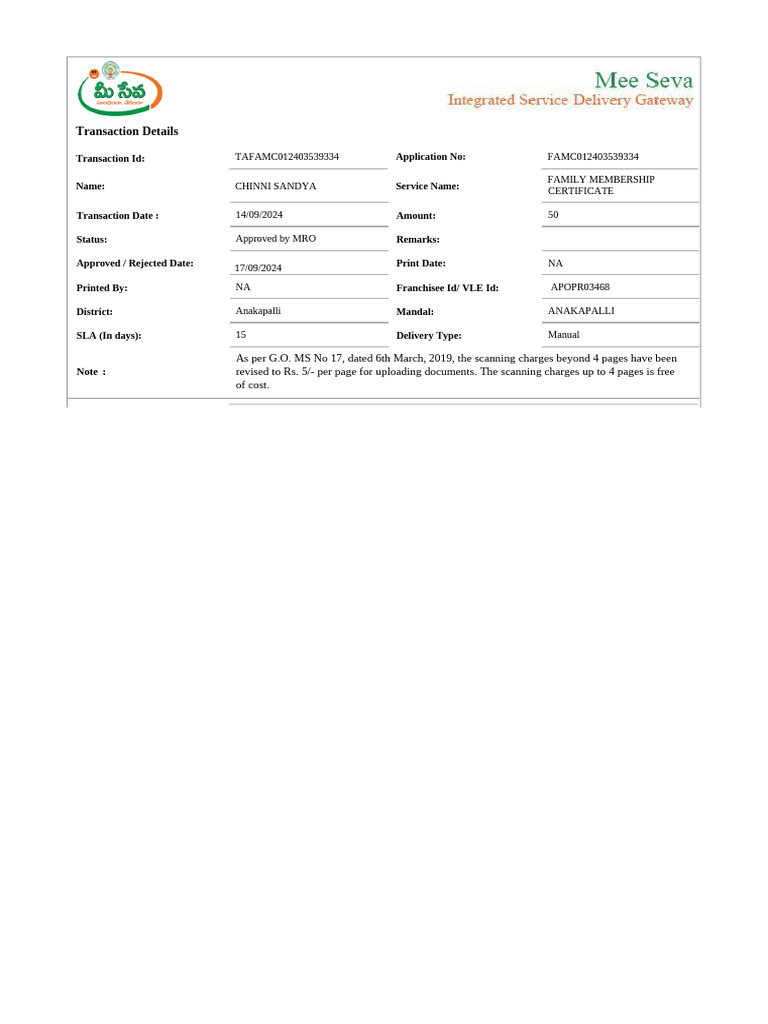 Https2Fapdept Meeseva Gov In2Fapsdcdeptportal2Fuserinterface2FTransactionSe | PDF