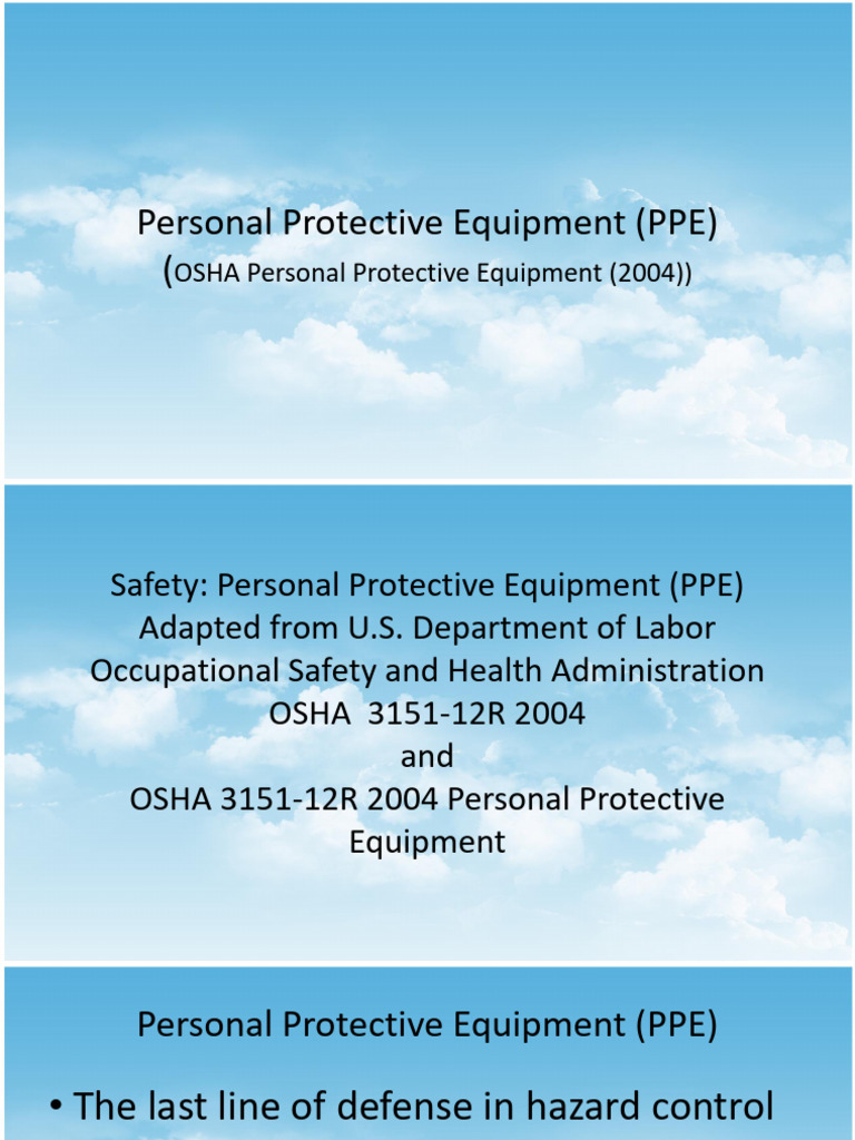 6 OSHA Personal Protective Equipment (2004) | PDF | Personal Protective ...