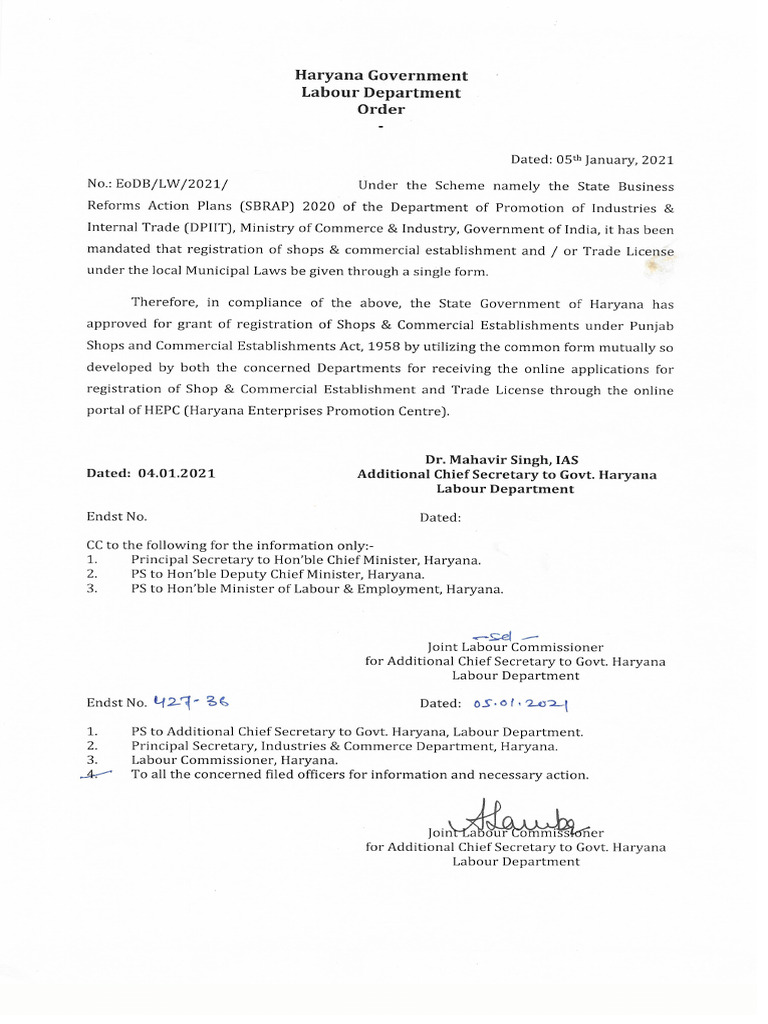 Introduction of A Single Form For Trade License and Registration For ...