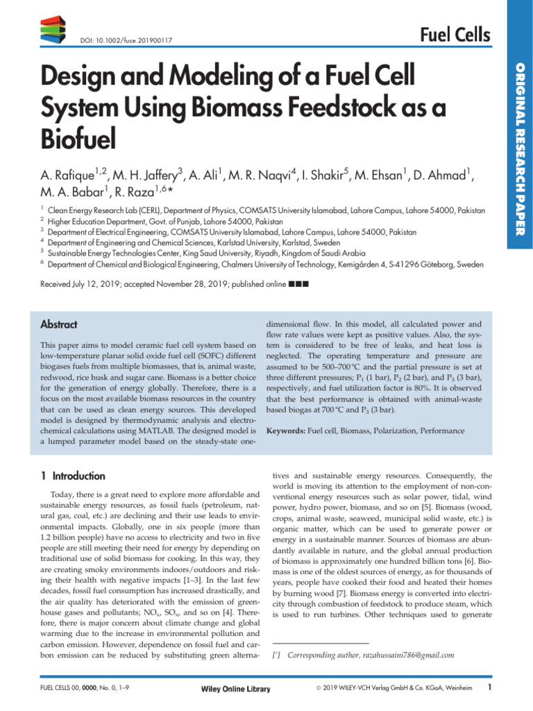 8-2020-Design and Model Fuel Cell-Asia | PDF | Gasification | Solid ...