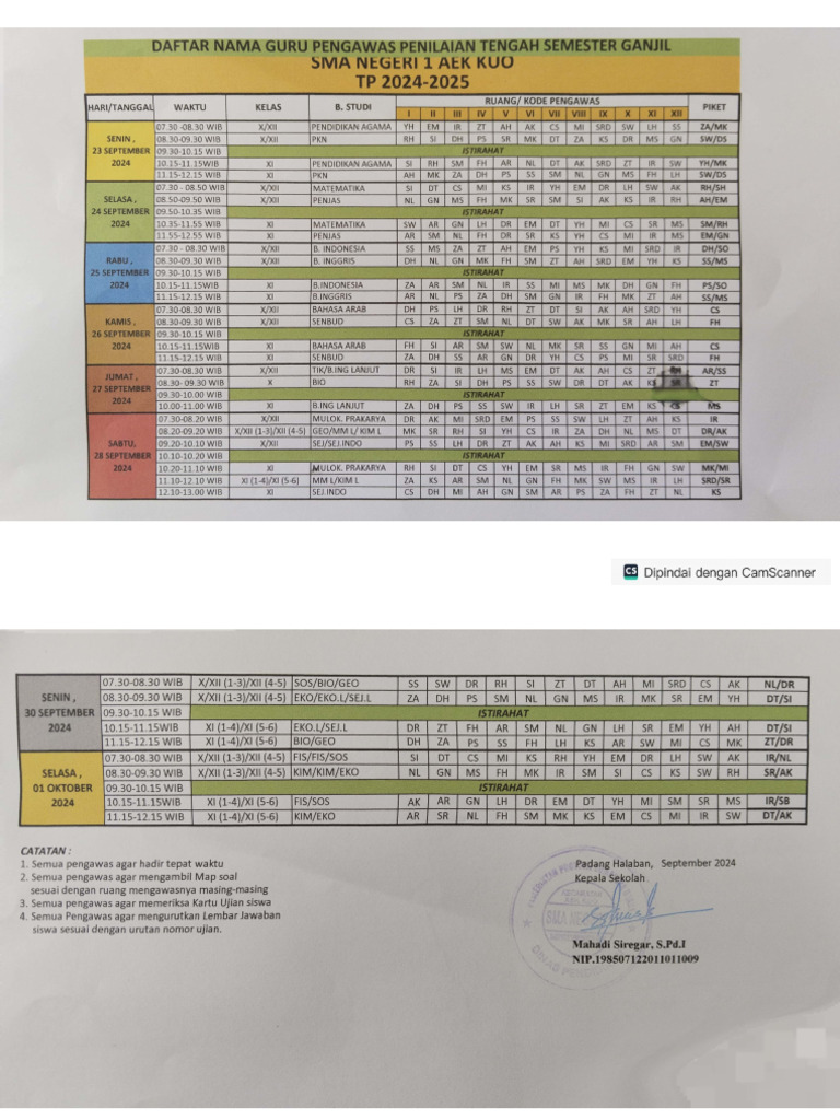 Roster Uts Ganjil 2024 | PDF