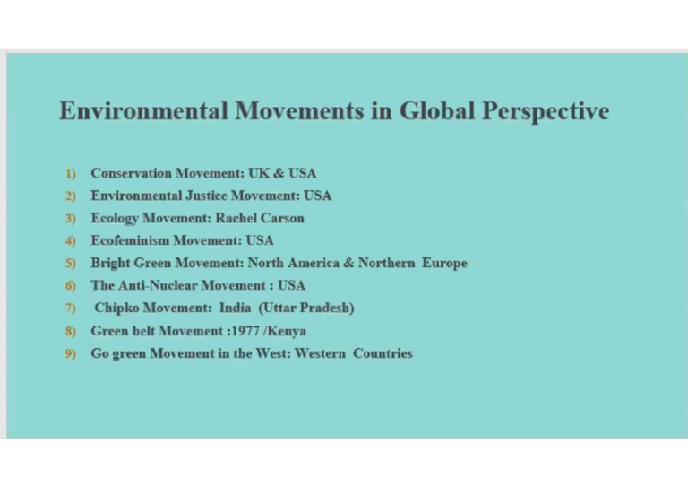 Environmental Movements in Global Perspective | PDF