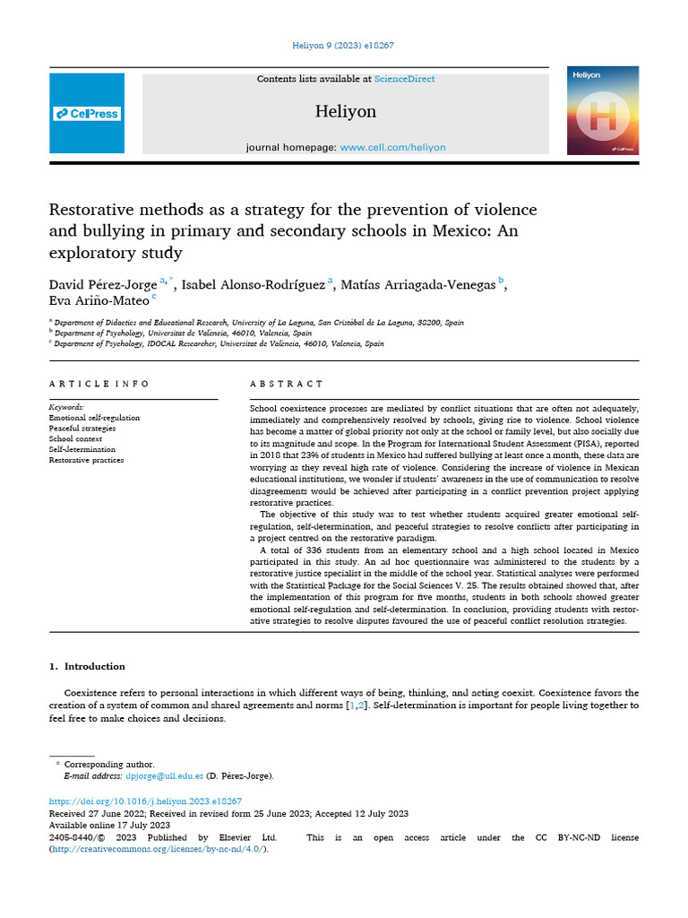2023 Q2 Restorative Methods As A Strategy For The Prevention of ...
