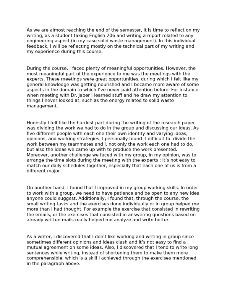 Reflecting On Your Work So far-HOUSSAMI Thalia | PDF | Learning ...