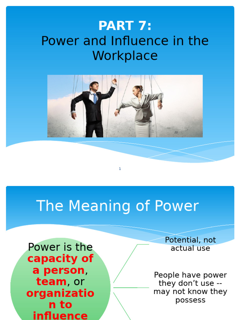 7 Power Influence in The Workplace | PDF | Power (Social And Political ...