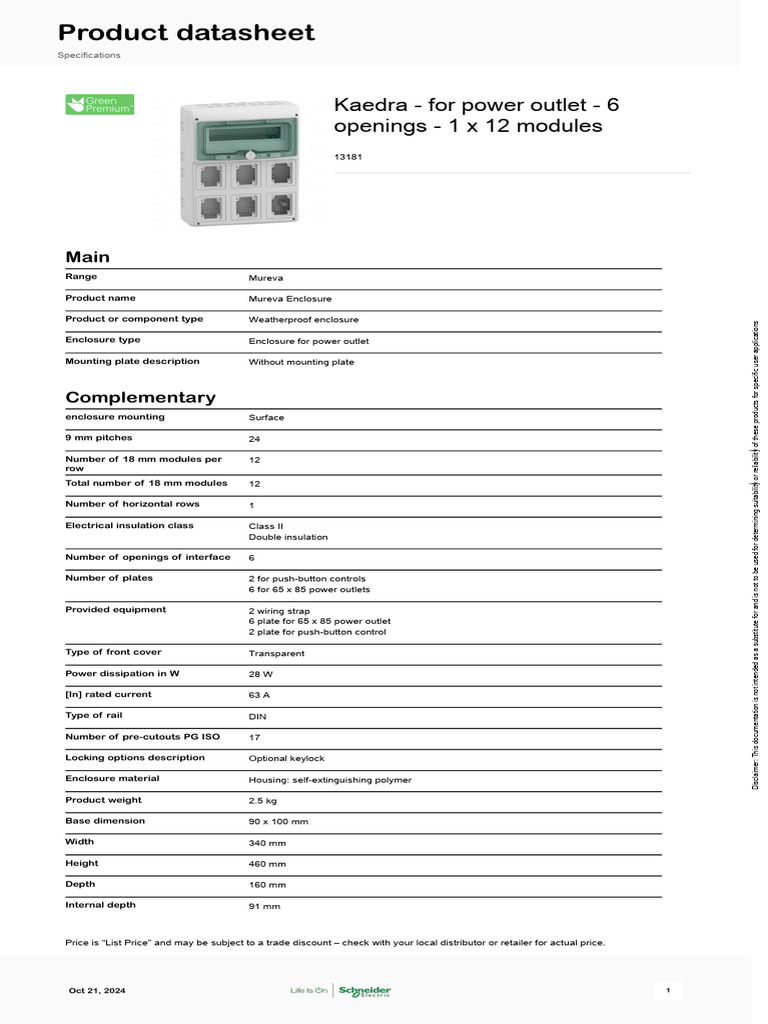 Schneider Electric - Kaedra-Mini-Kaedra - 13181 | PDF | Ac Power Plugs ...