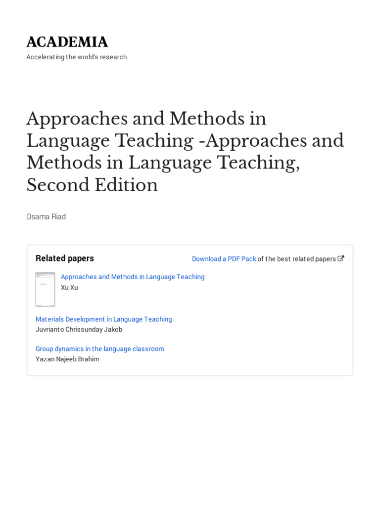 Methods of Teaching With Cover Page v2 | PDF | Language Education | Teaching Method