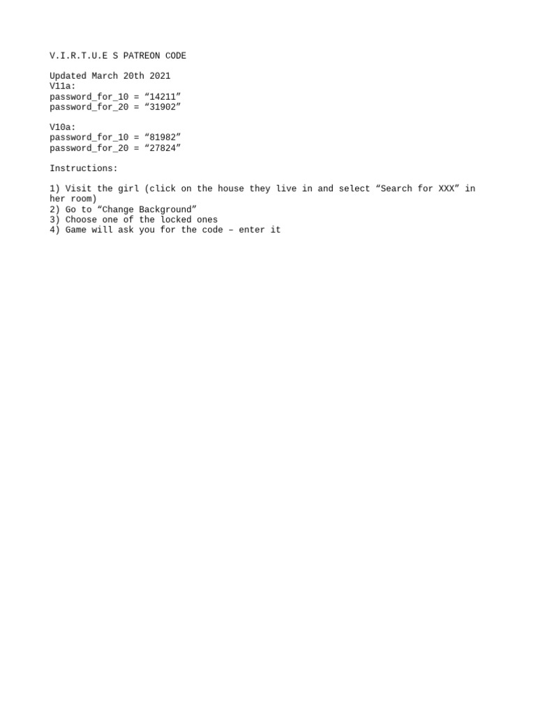 Bonus Patreon Code | PDF