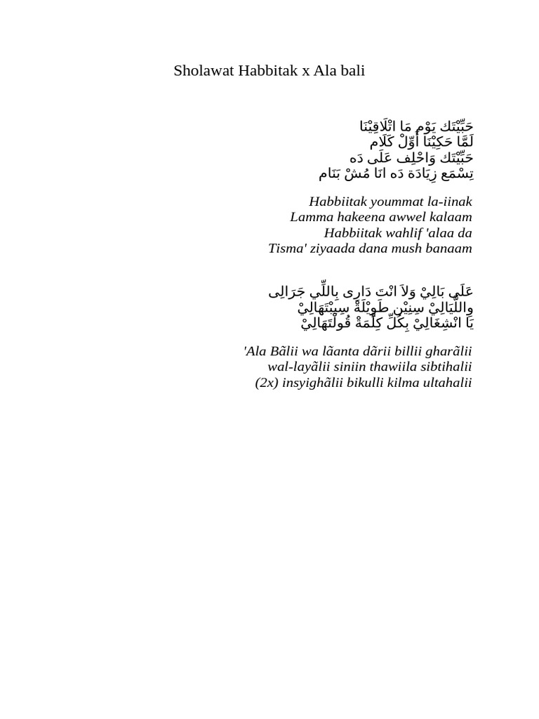 Lirik Lagu Sholawat | PDF