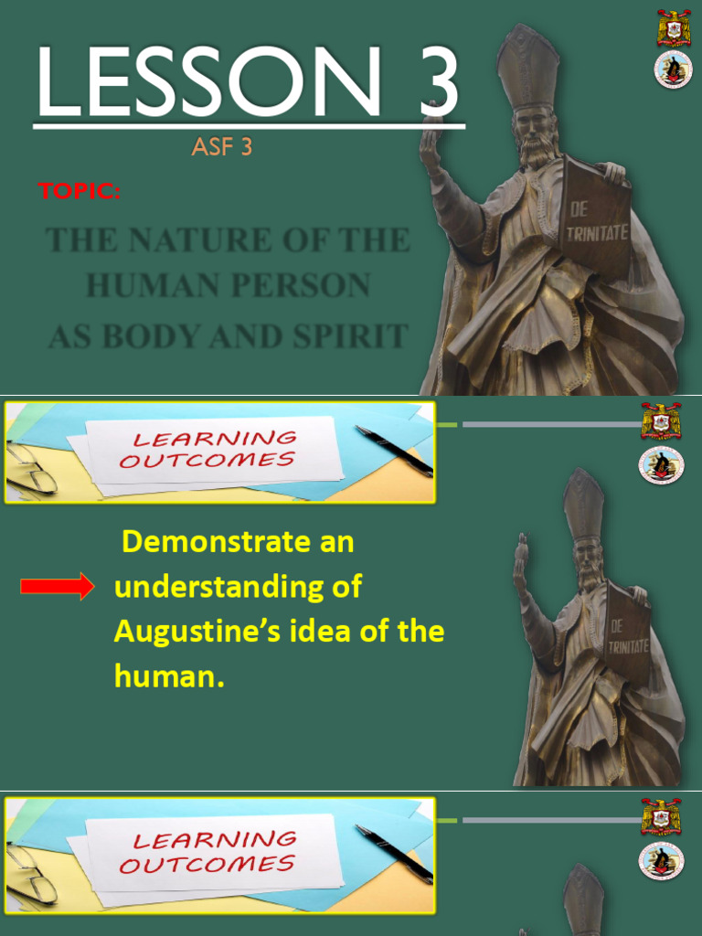 Augustine 3 Lesson 3 | PDF | Augustine Of Hippo | Image Of God