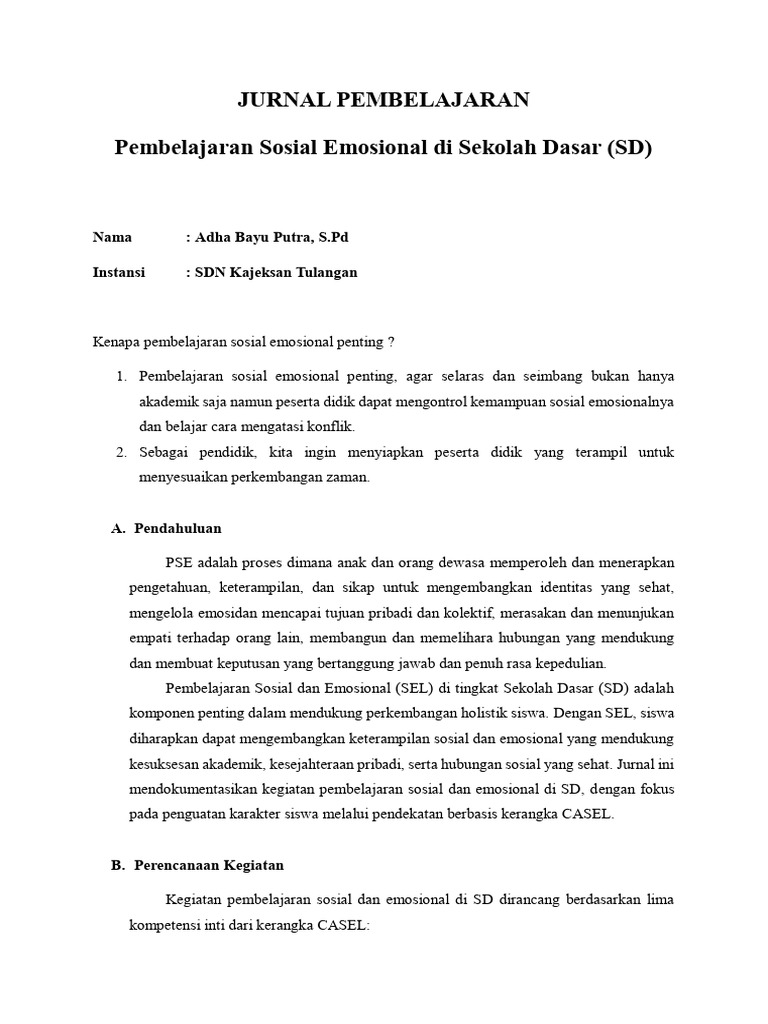 Jurnal Pembelajaran Modul 2 PSE | PDF