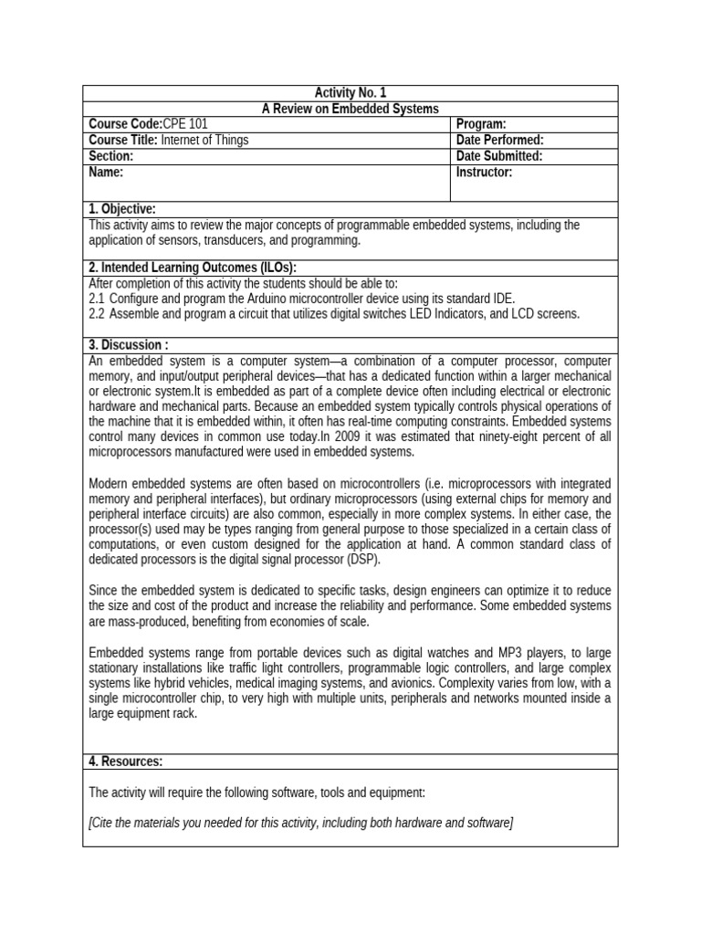 Activity No 1-b | PDF | Embedded System | Microcontroller