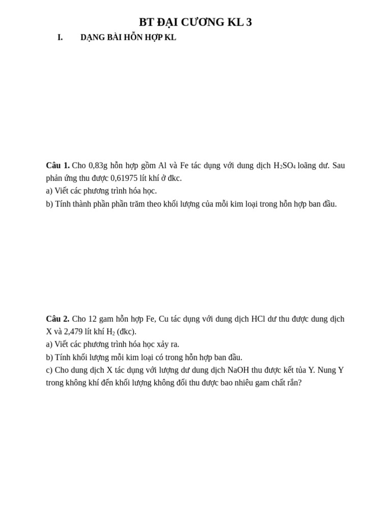 BT Đ I Cương KL 3 | PDF