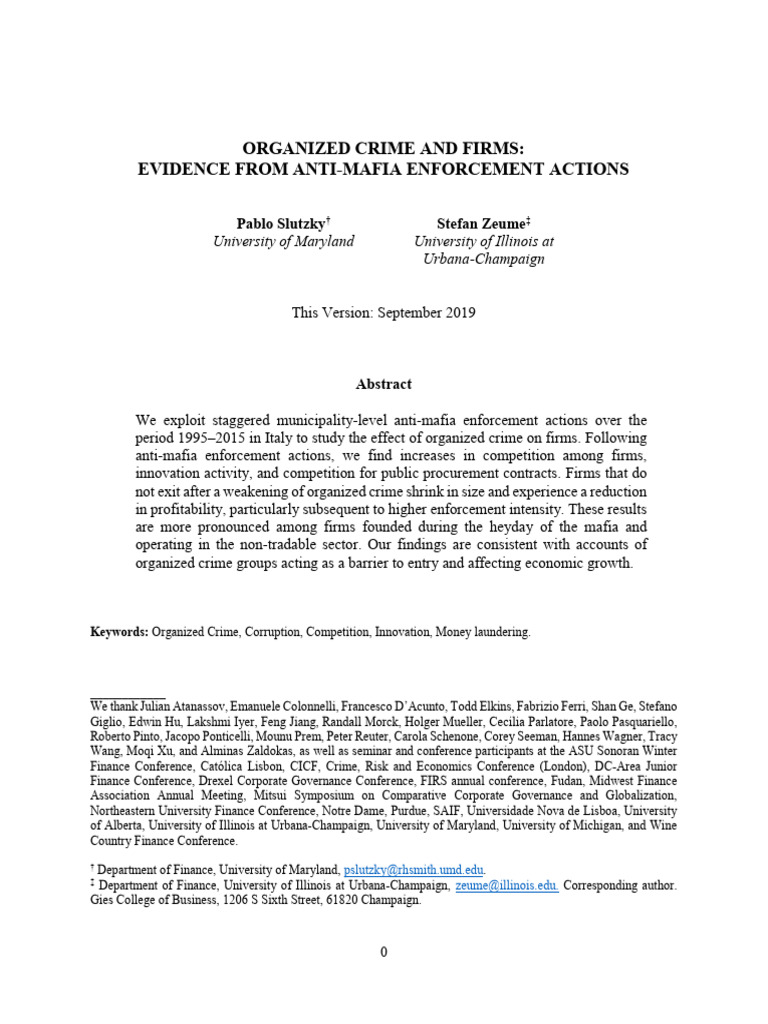 Zeume Paper | PDF | Sicilian Mafia | Crime & Violence