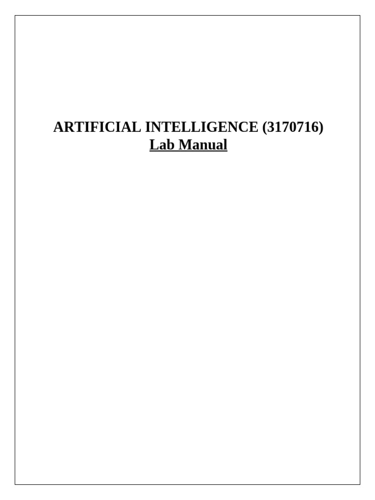 AI Lab Manual | PDF | Computer Programming | Computing