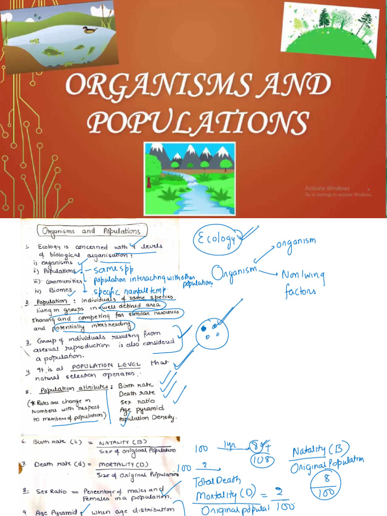 Notes Organisms and Populations | PDF | Altitude | Adaptation