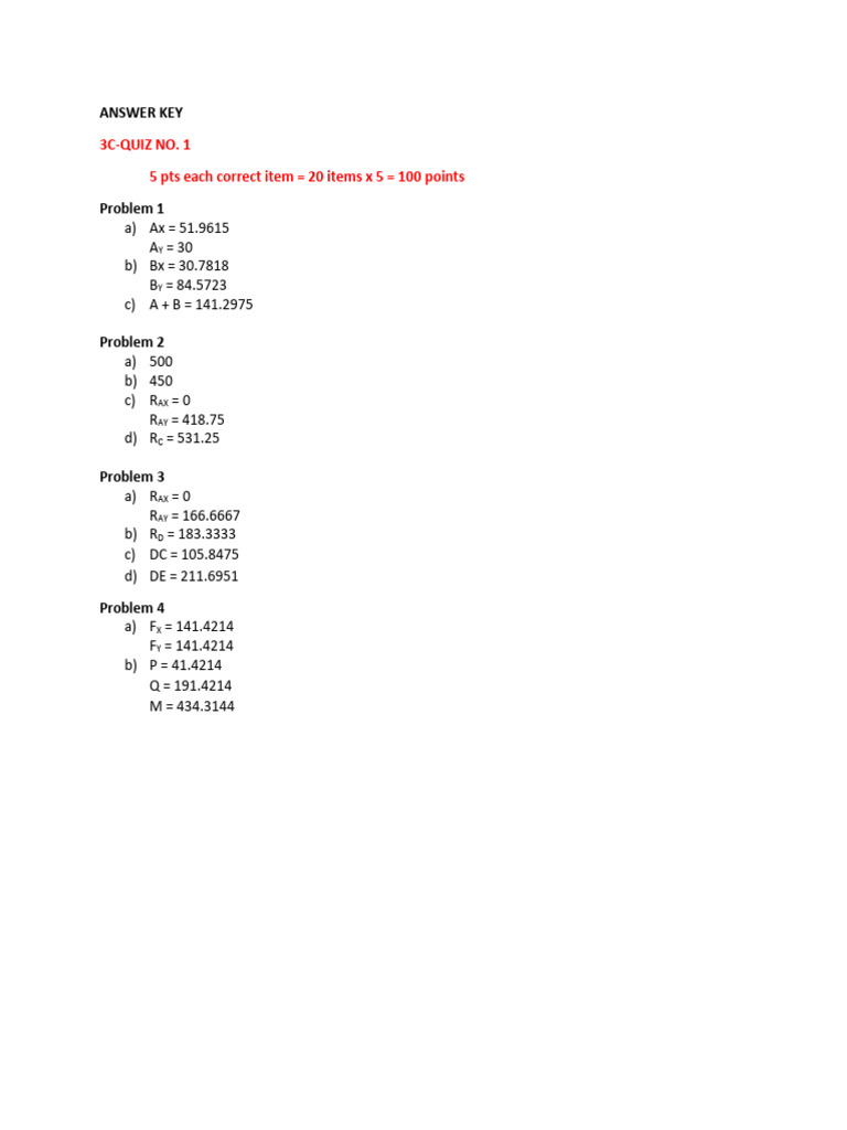 3C Q1 Answer Key | PDF
