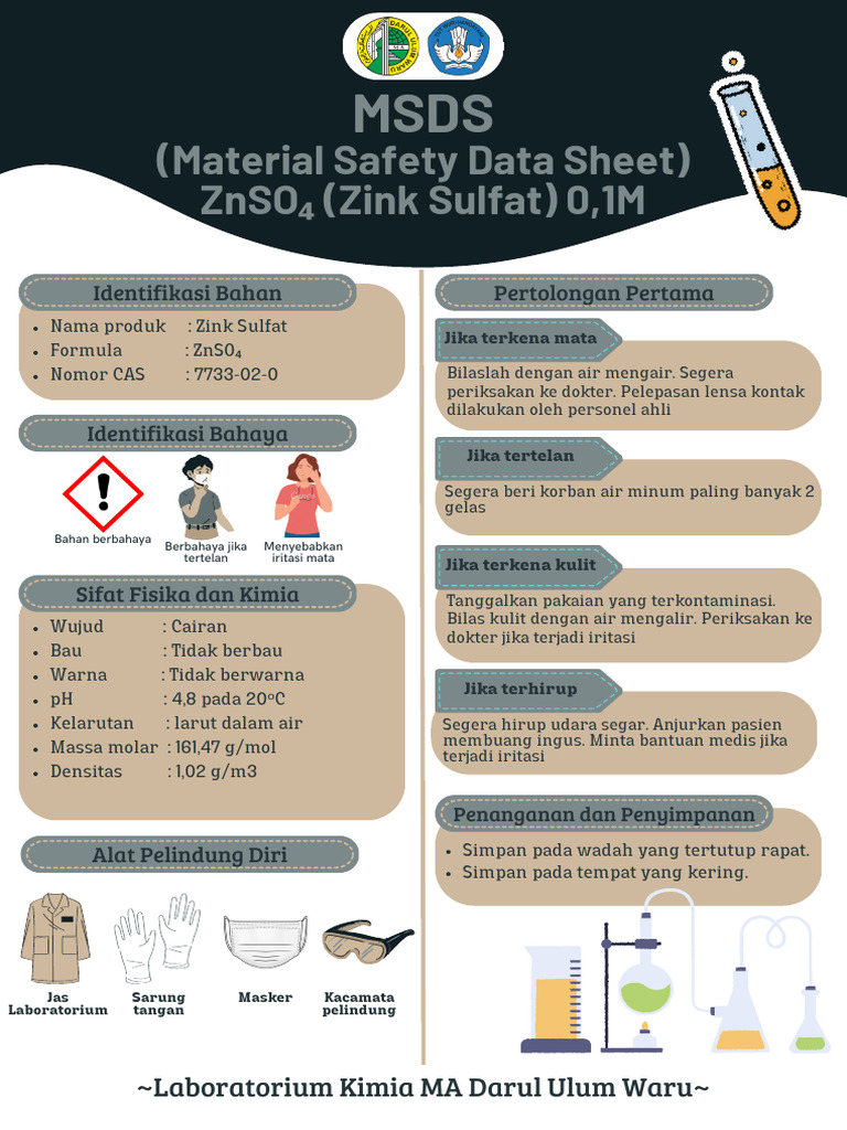 MSDS Zink Sulfat (ZnSO₄) 0,1M | PDF