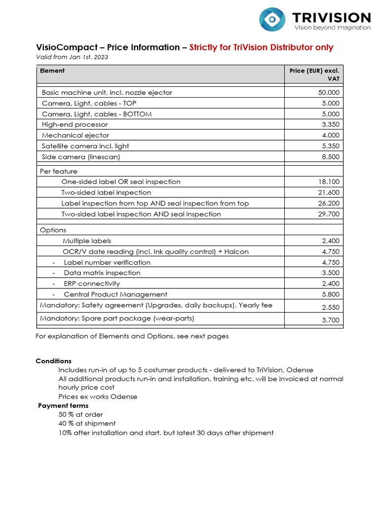 VisioCompact Prices 2023 | PDF | Camera | Computer Engineering