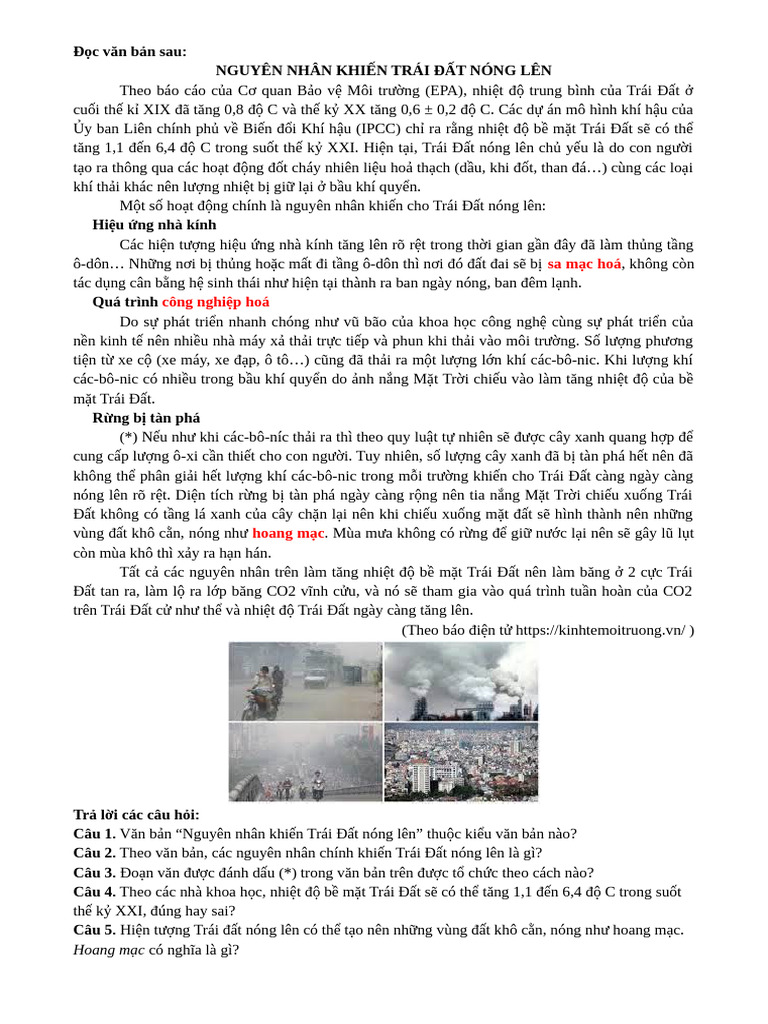 TRÁI ĐẤT NÓNG LÊN | PDF