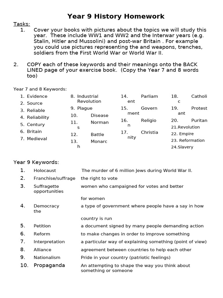 YR9 First Homework 2023 | PDF