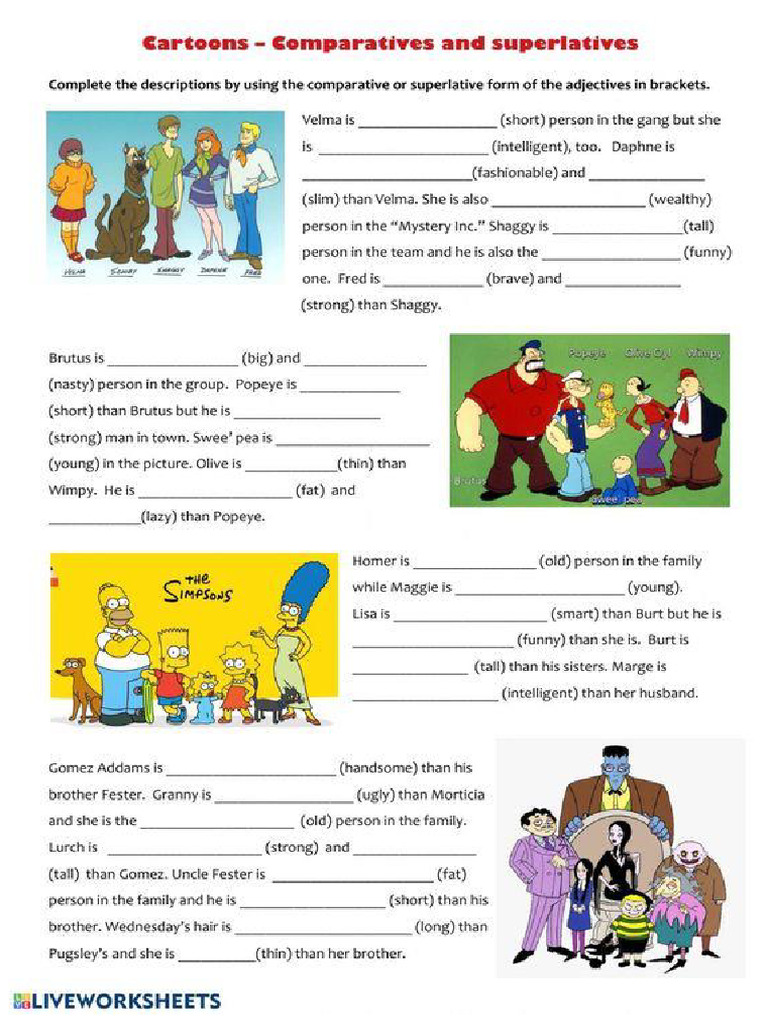 Adjectives Comparatives-Superla-Food | PDF