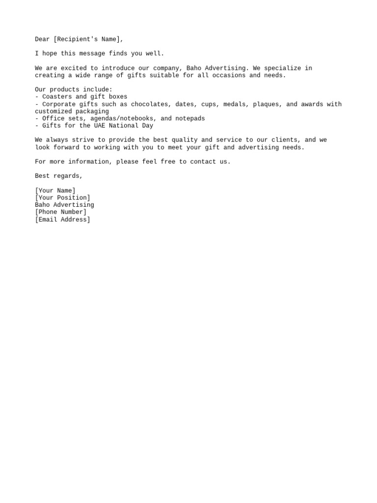 Dear [Recipient's Name], | PDF