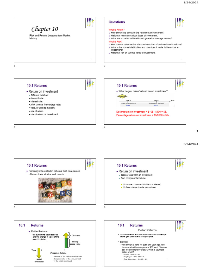 TCDN2_RiskvReturn | PDF | Standard Deviation | Variance