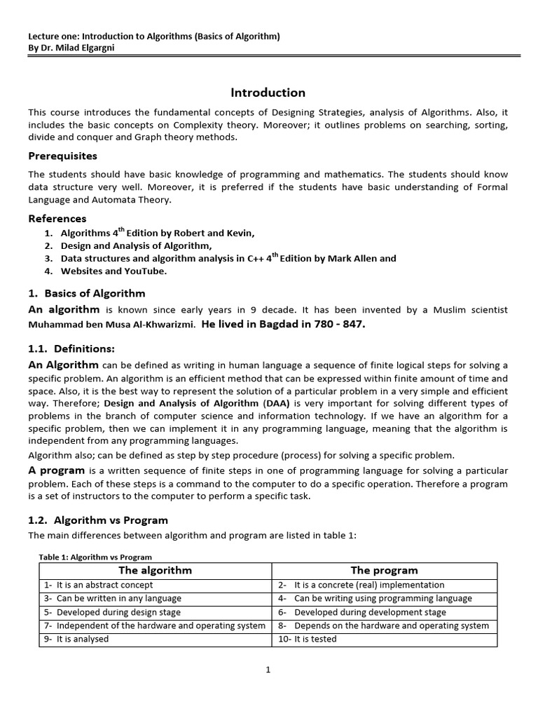 Algorithm 1 | PDF | Algorithms | Computer Programming