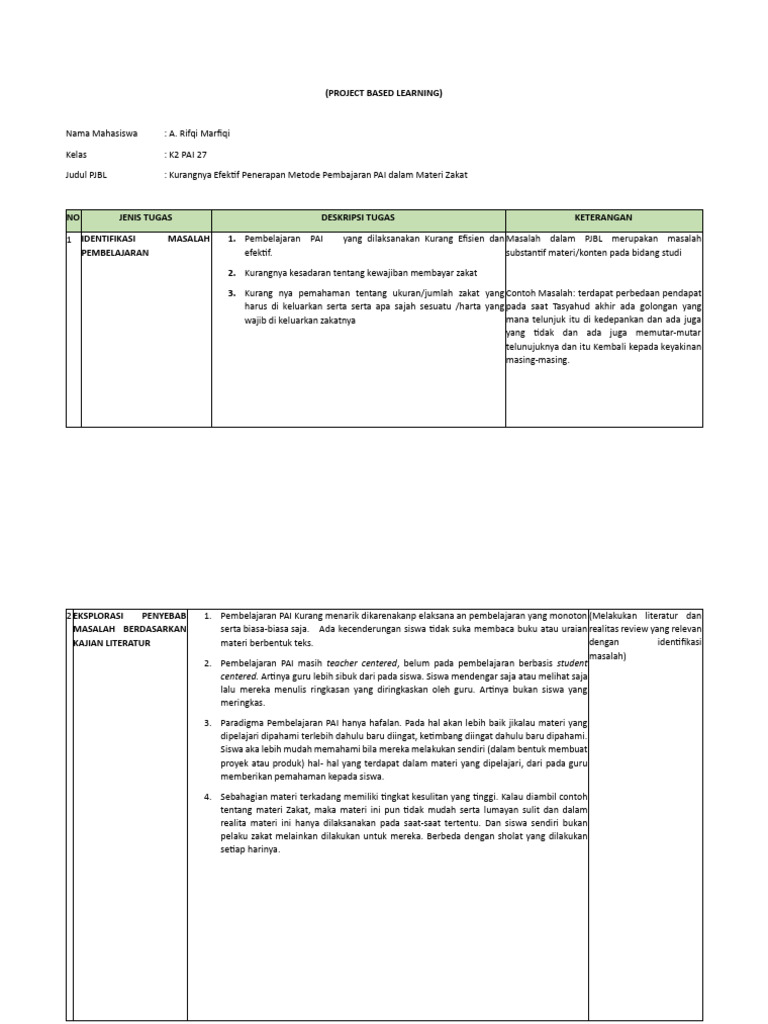 Projec Based Lerning 1 | PDF