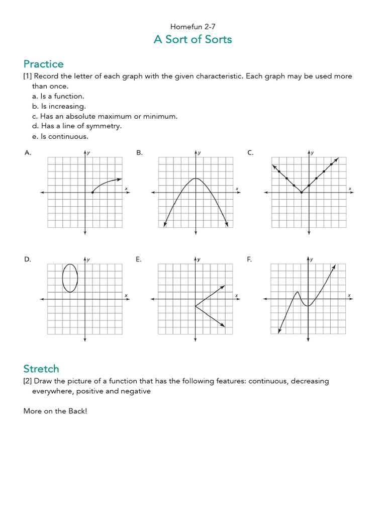 Homefun 2-7 Analyzing and Sorting Graphs | PDF