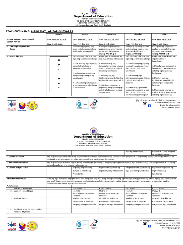 Ap8 Week Aug 26-30 | PDF