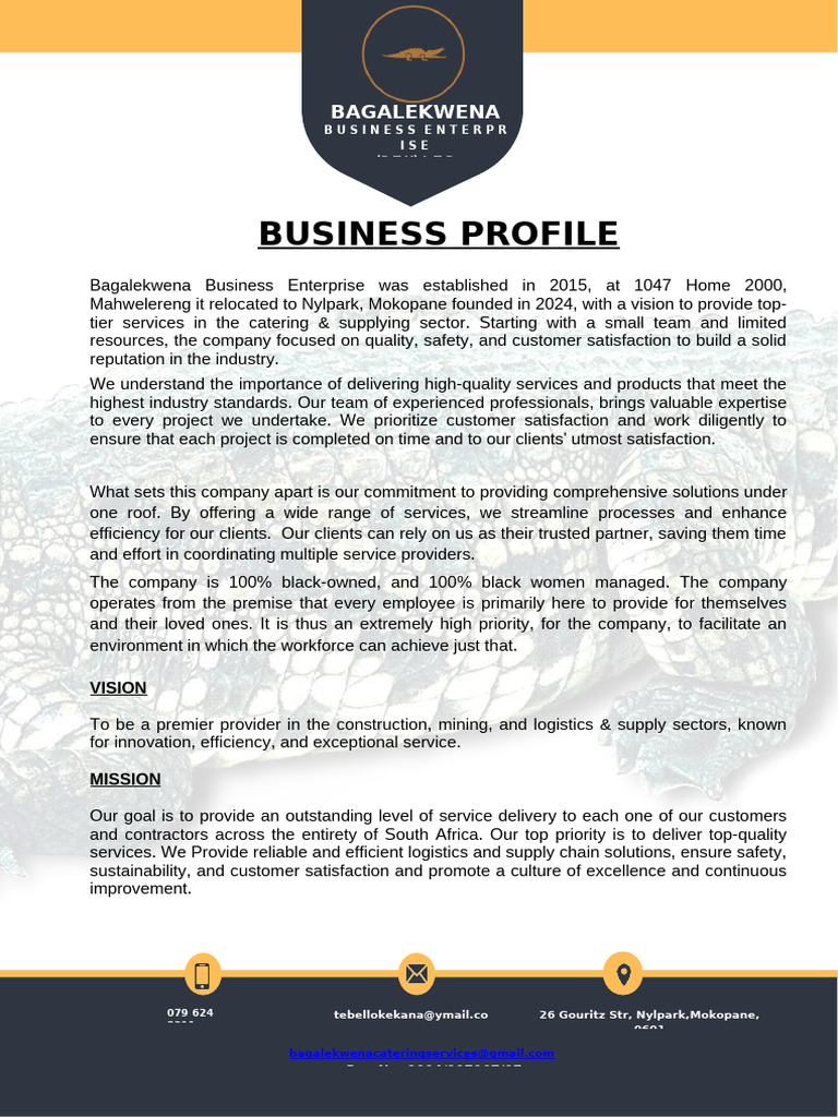 Business Profile | PDF | Regulatory Compliance | Customer