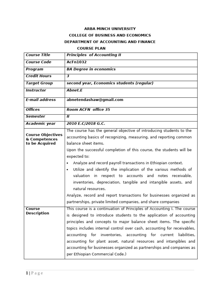 Accounting II for Econ Students | PDF | Balance Sheet | Inventory